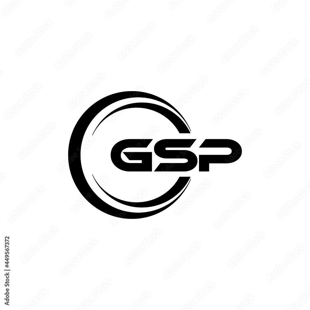 Vettoriale Stock GSP letter logo design with white background in ...