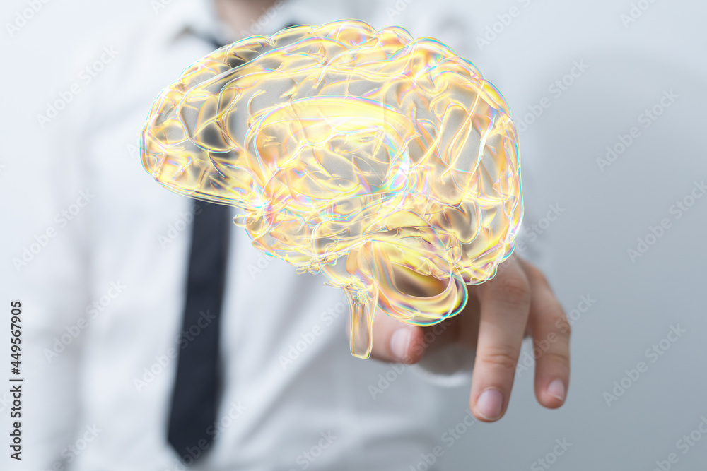 Human brain activity with plexus lines.. External cerebral connections ...