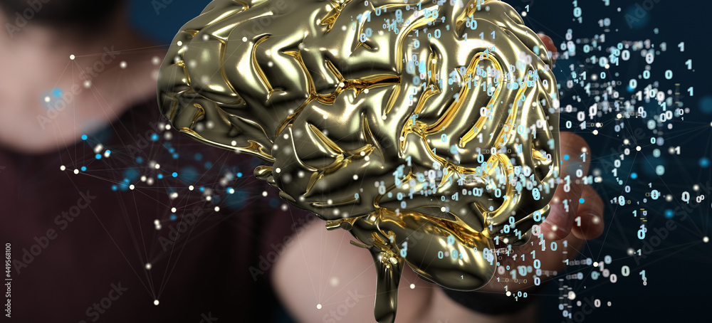 Human brain activity with plexus lines.. External cerebral connections ...