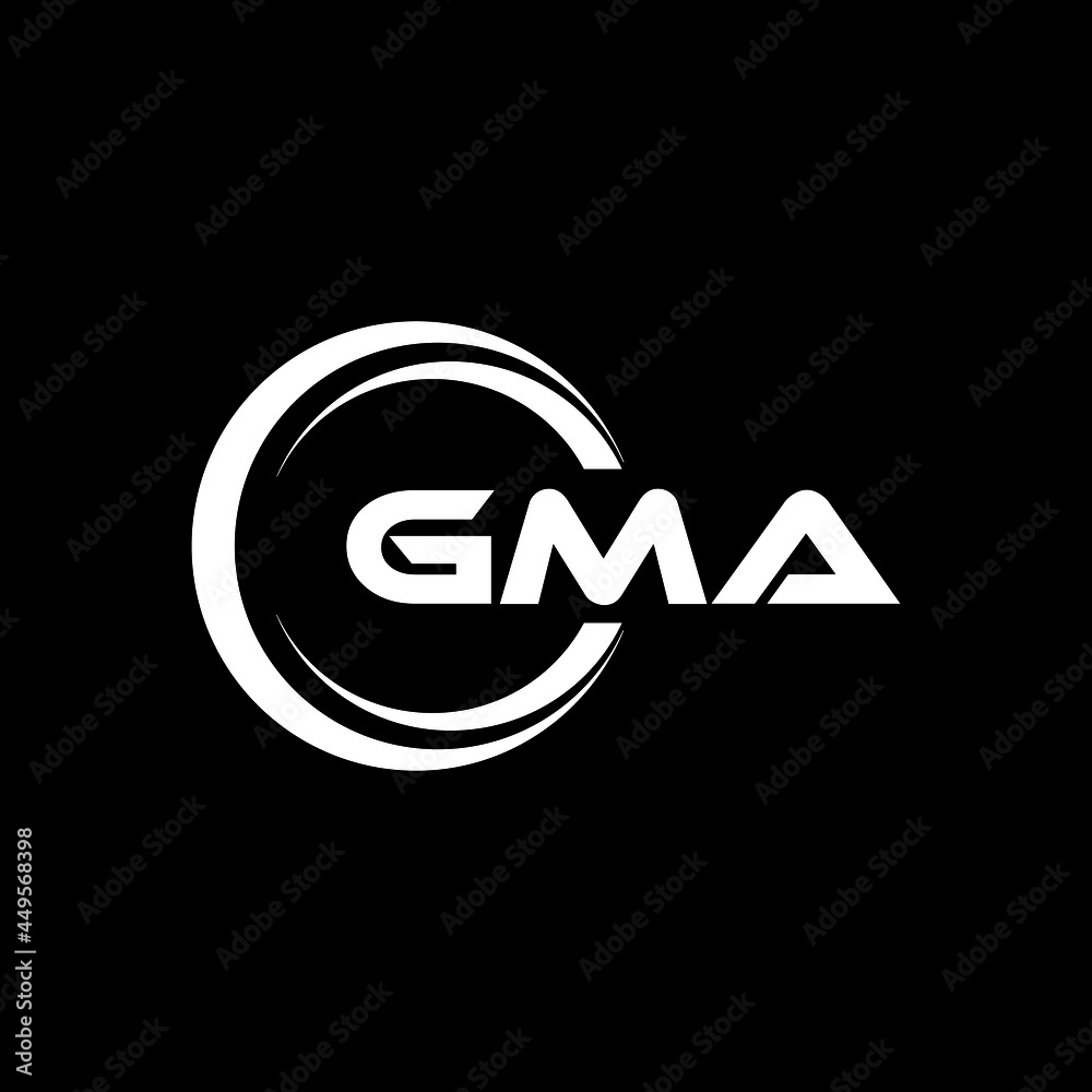 GMA letter logo design with black background in illustrator, vector ...
