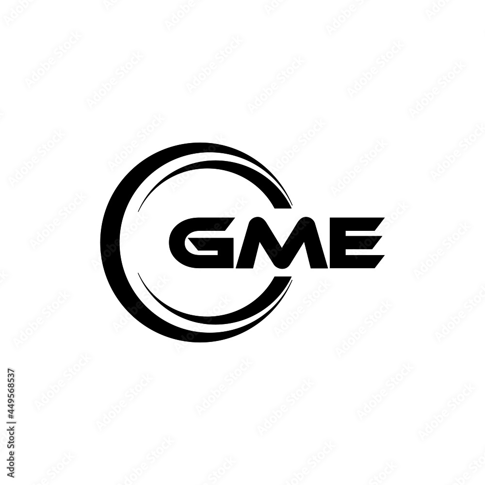 Vettoriale Stock GME letter logo design with white background in ...