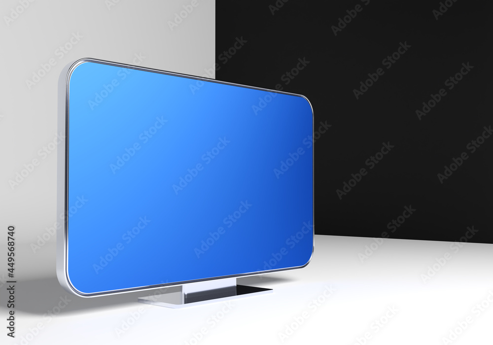 Monitor model on a abstract background. Monoblock realistic mockup ...