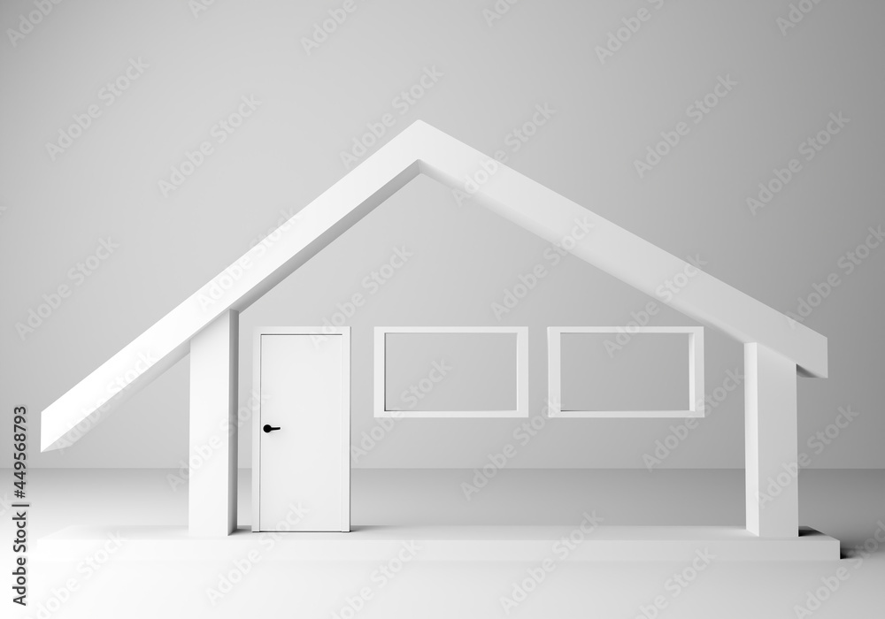 Three-dimensional house. Frame of house on a light background. Three ...