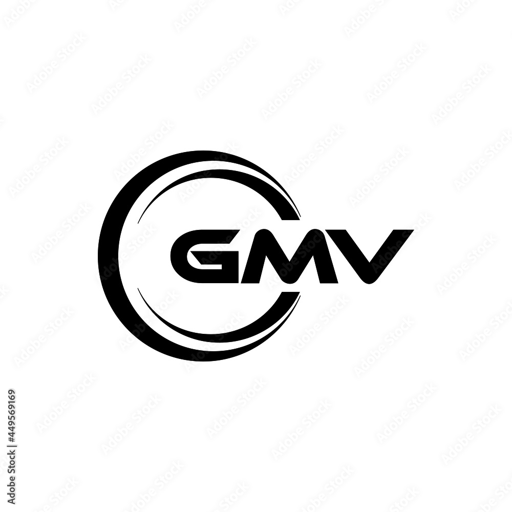 GMV letter logo design with white background in illustrator, vector ...