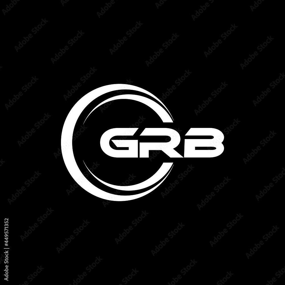 GRB letter logo design with black background in illustrator, vector ...