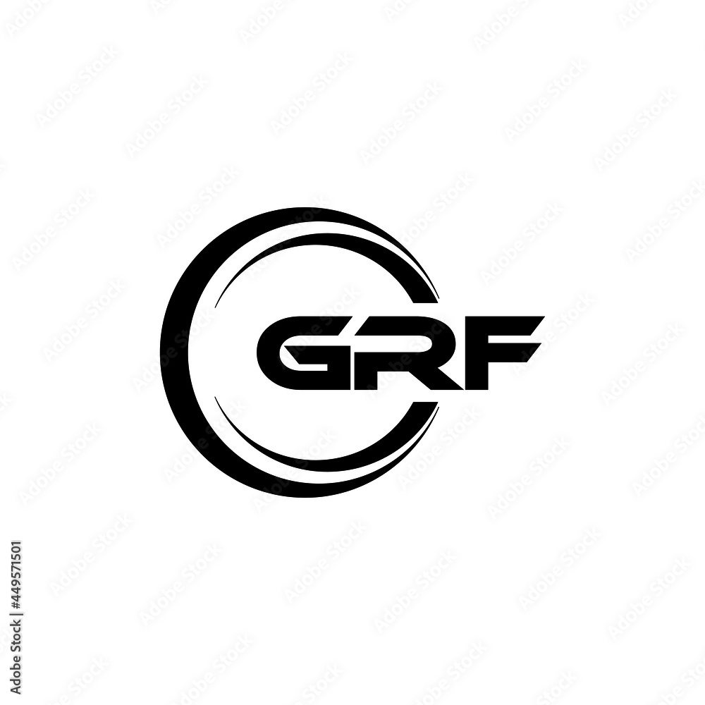 Vecteur Stock GRF letter logo design with white background in ...