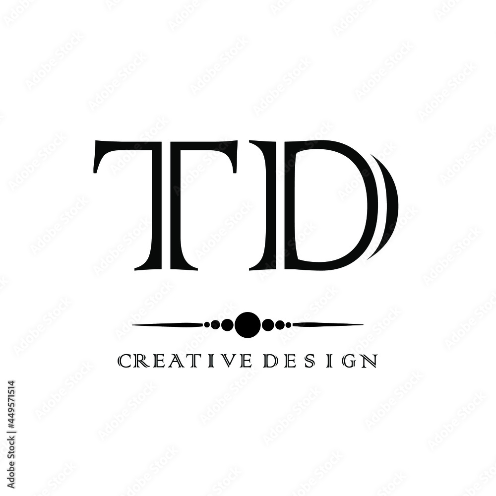 TD alphabet letter logo.TD creative template design for company.creative letter logo. Stock ...