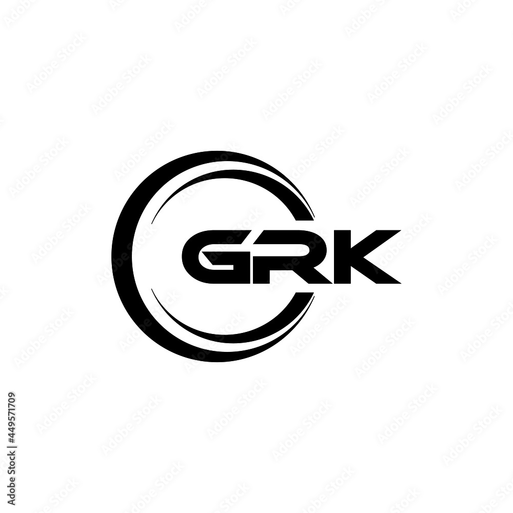 GRK letter logo design with white background in illustrator, vector ...
