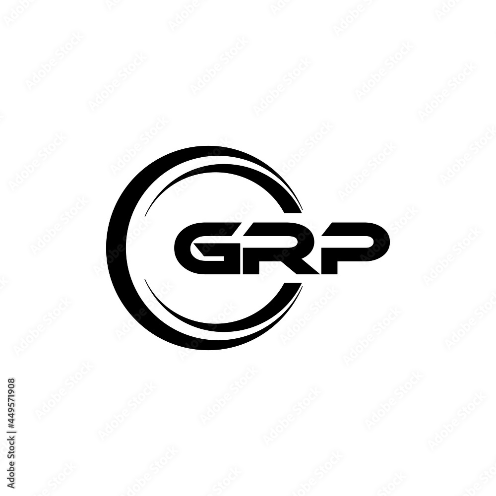 Vecteur Stock GRP letter logo design with white background in ...