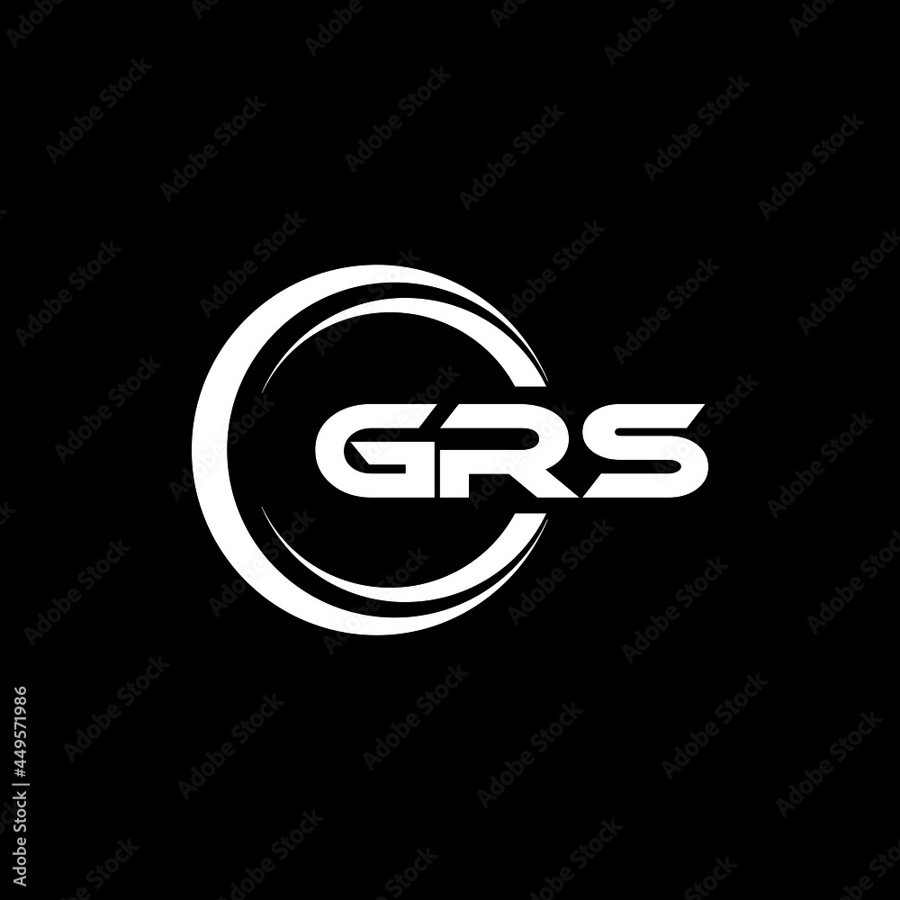 GRS letter logo design with black background in illustrator, vector ...