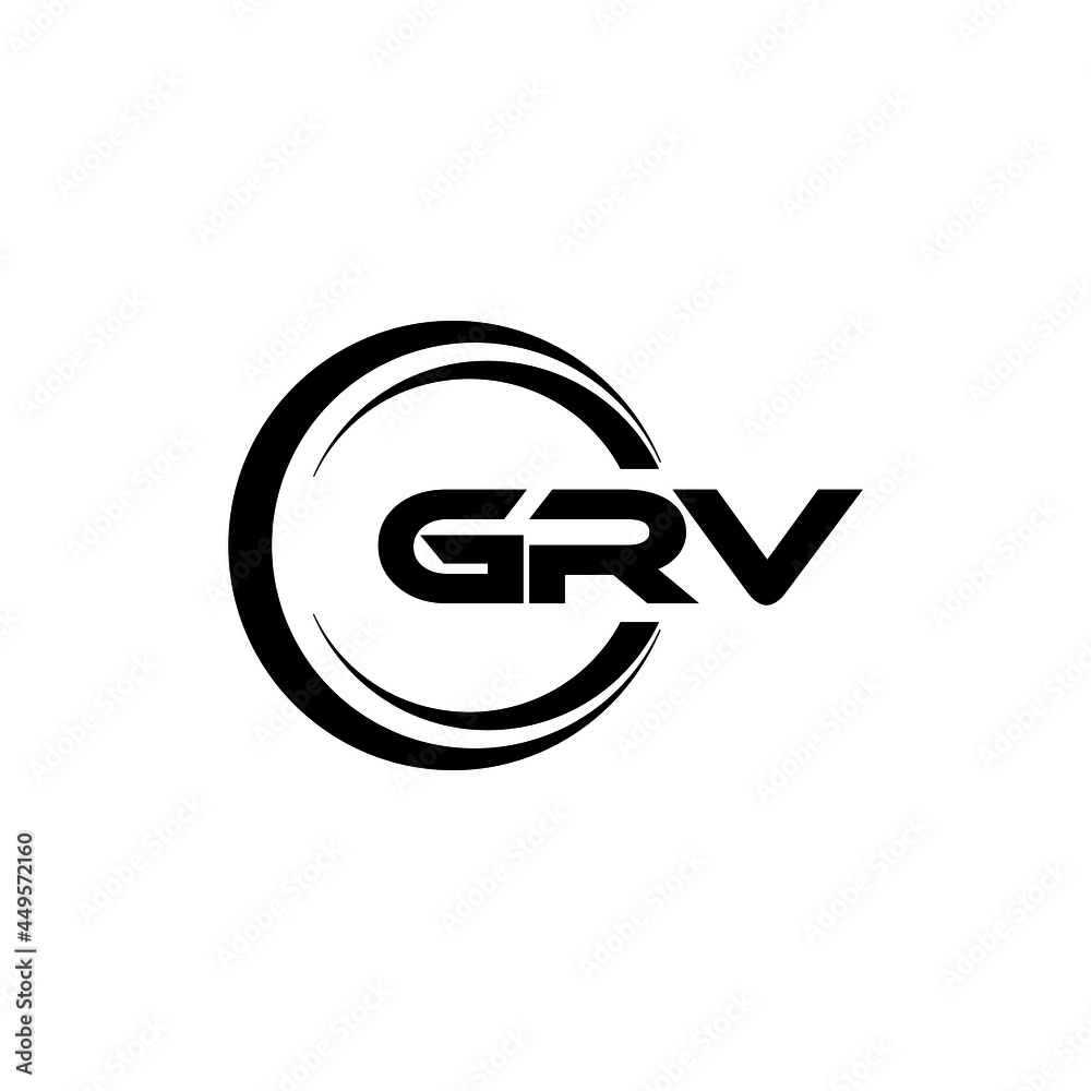 GRV letter logo design with white background in illustrator, vector ...