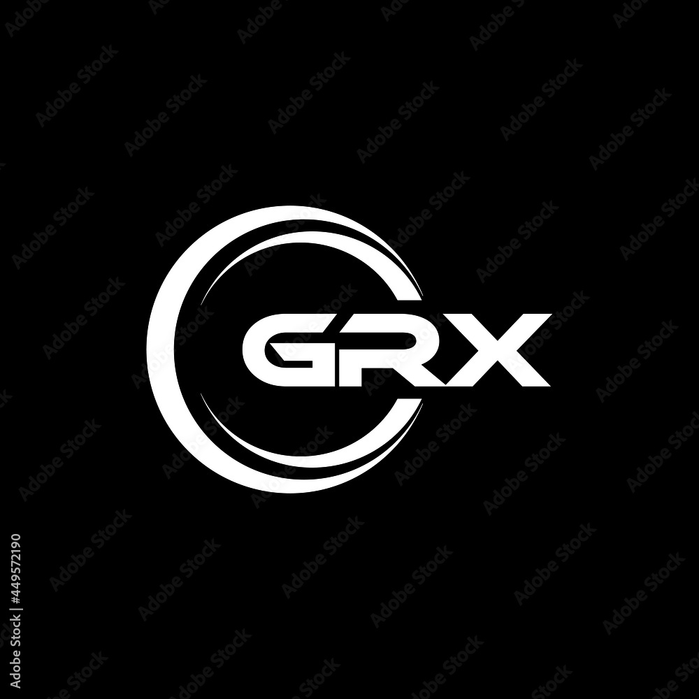 GRX letter logo design with black background in illustrator, vector ...