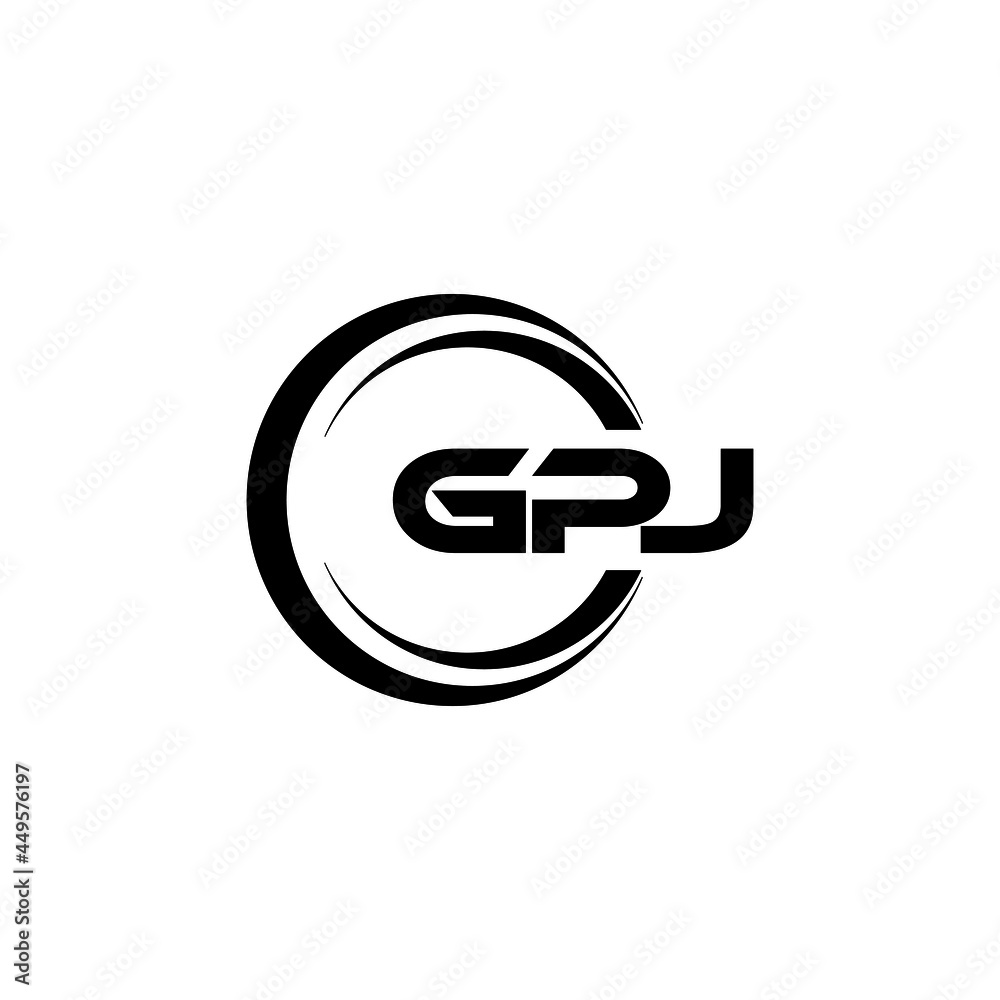 GPJ letter logo design with white background in illustrator, vector ...
