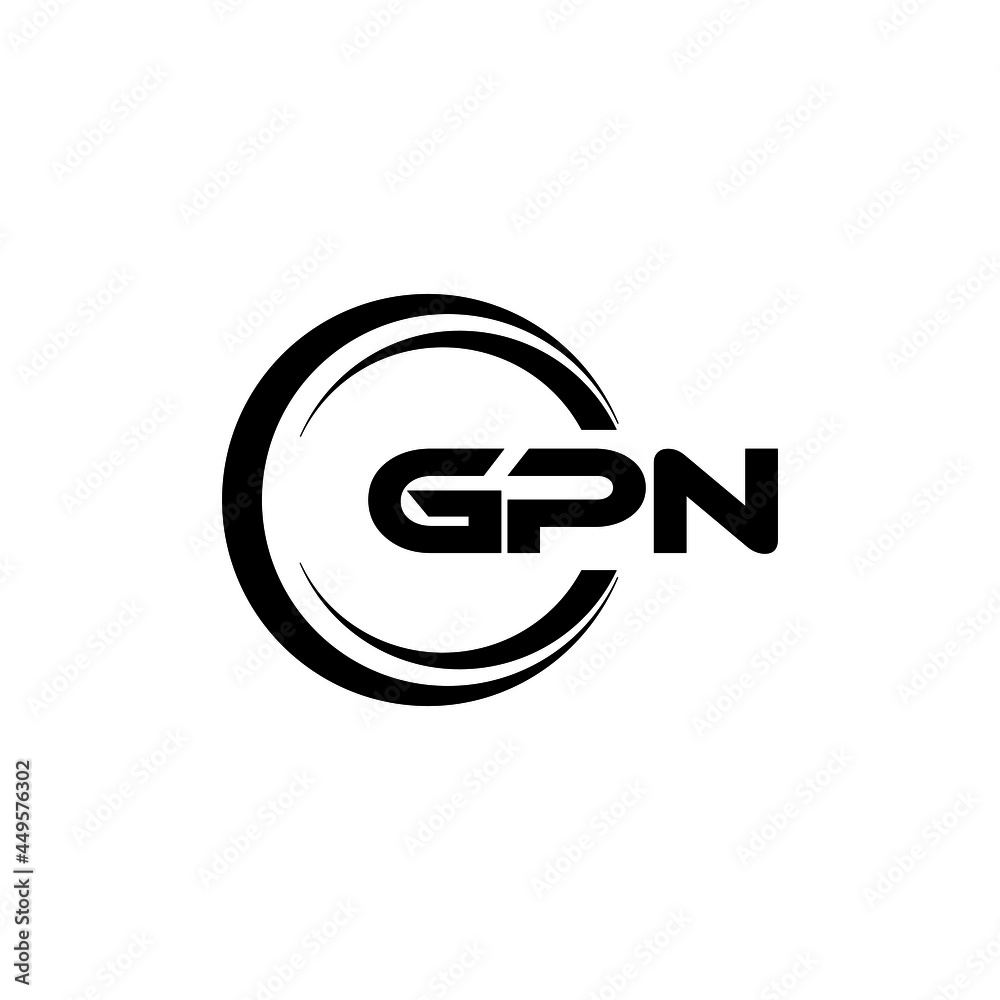 GPN letter logo design with white background in illustrator, vector ...