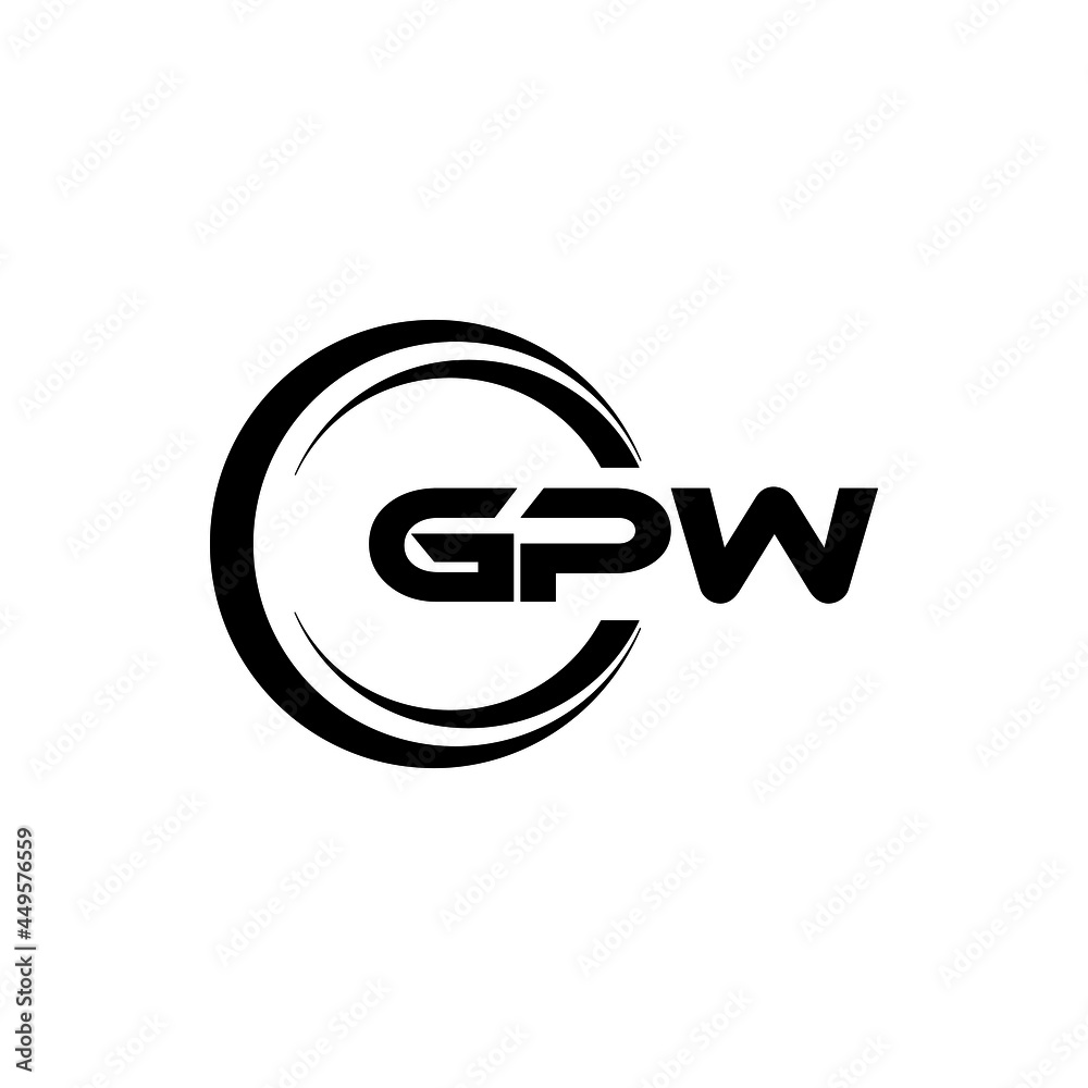 GPW letter logo design with white background in illustrator, vector ...