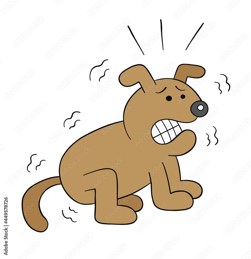 Cartoon dog is very scared, vector illustration Stock Vector | Adobe Stock