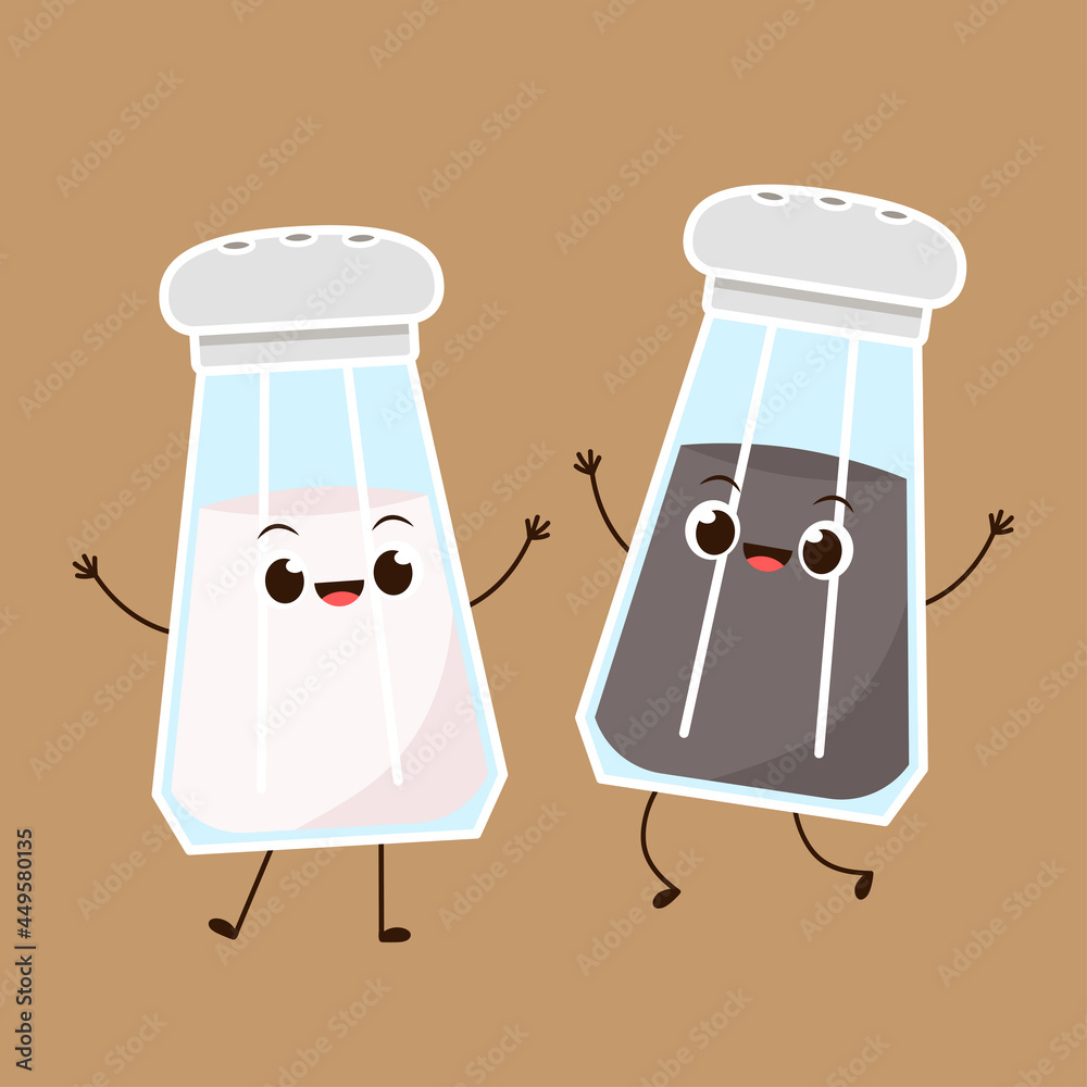 Salt and pepper character. Salt and pepper vector. Salt and pepper ...