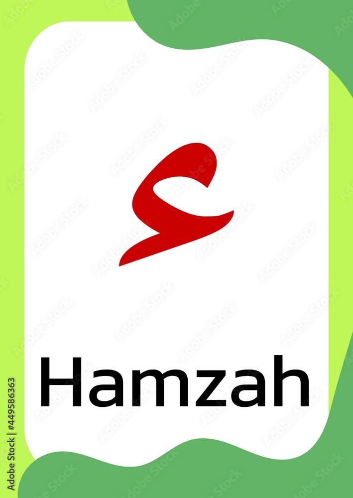 Hamzah - Flashcards of Arabic letters or hijaiyah letters alphabet for ...