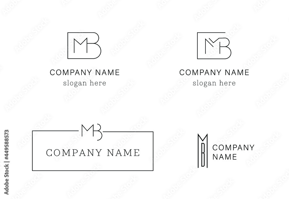 MB logo. Lettering logo. Outline MB logo. Stock Vector | Adobe Stock