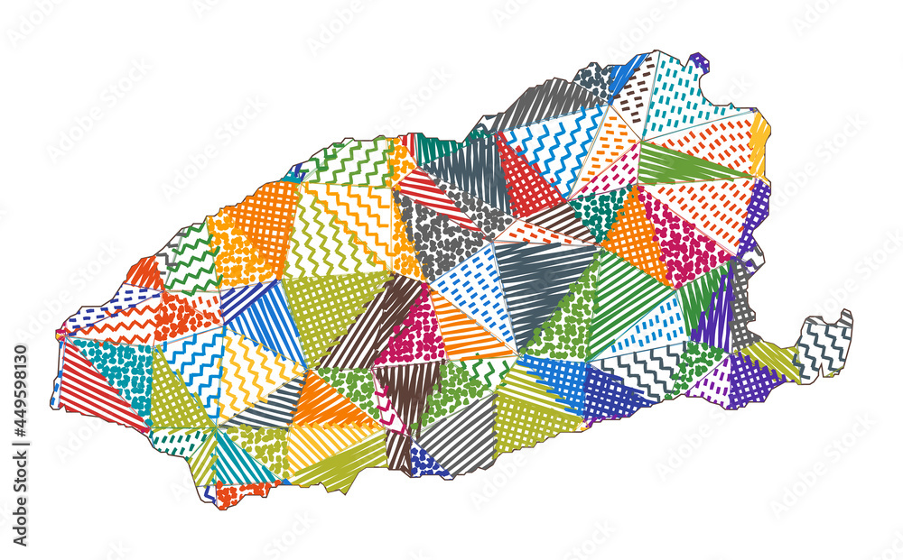 Kid style map of Imbros. Hand drawn polygons in the shape of Imbros ... Kid style map of Imbros. Hand drawn polygons in the shape of Imbros ...