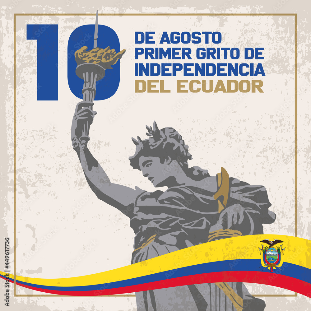 Plakat VECTORS. Ecuador Independence Day, Día de la Independencia en ...
