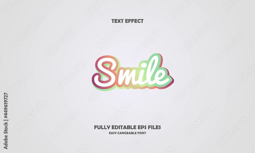 smile text effect vector illustration Stock Vector | Adobe Stock