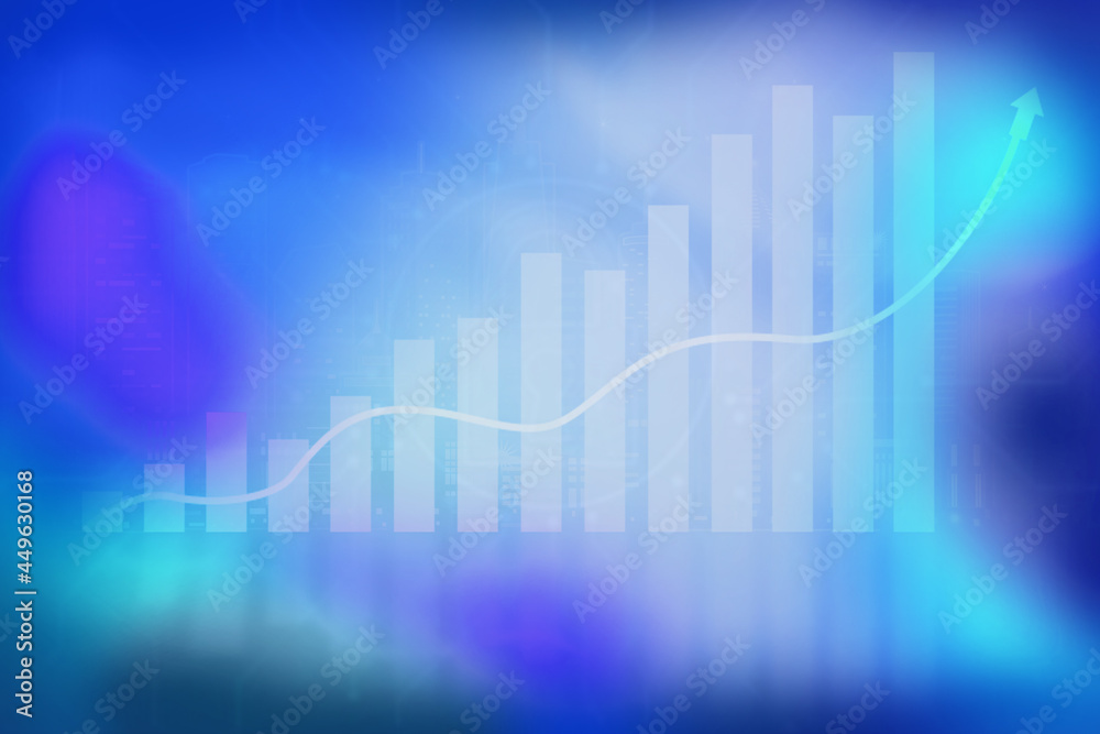 2d illustration futuristic business background graph concept Stock ...