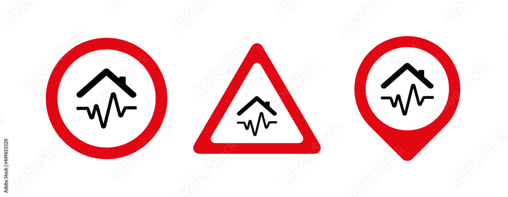 earthquake icon on white background Stock Vector | Adobe Stock