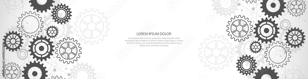 Vettoriale Stock Website header or banner design with cogs and gear ...