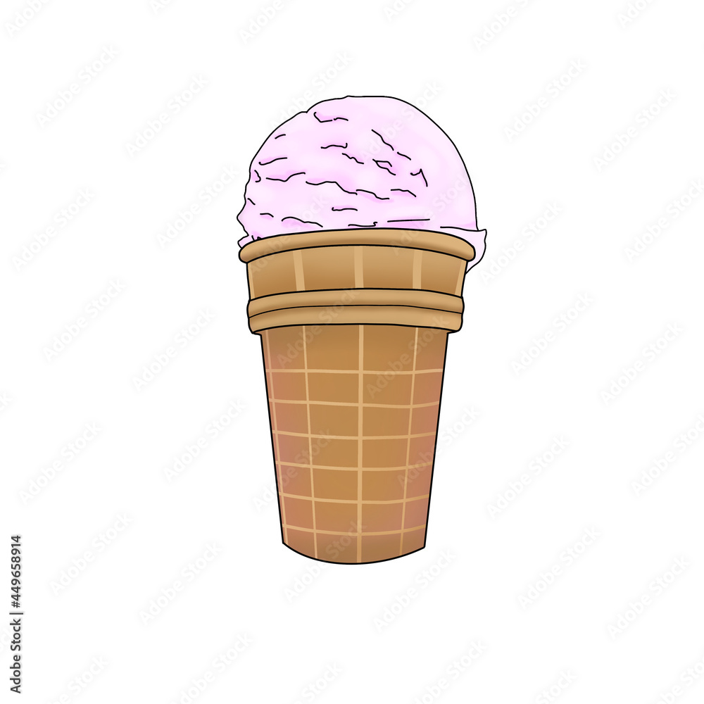 Hand draw illustration ice cream. Summer food, cold cream, frozen ...