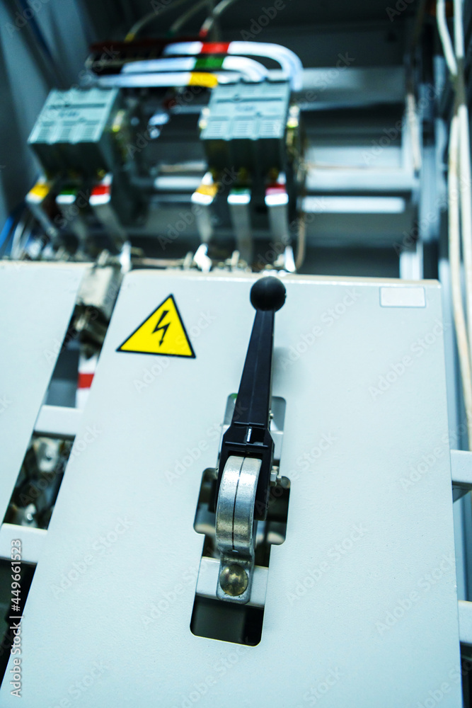 Switch in an industrial switchboard. Electrical equipment in an ...