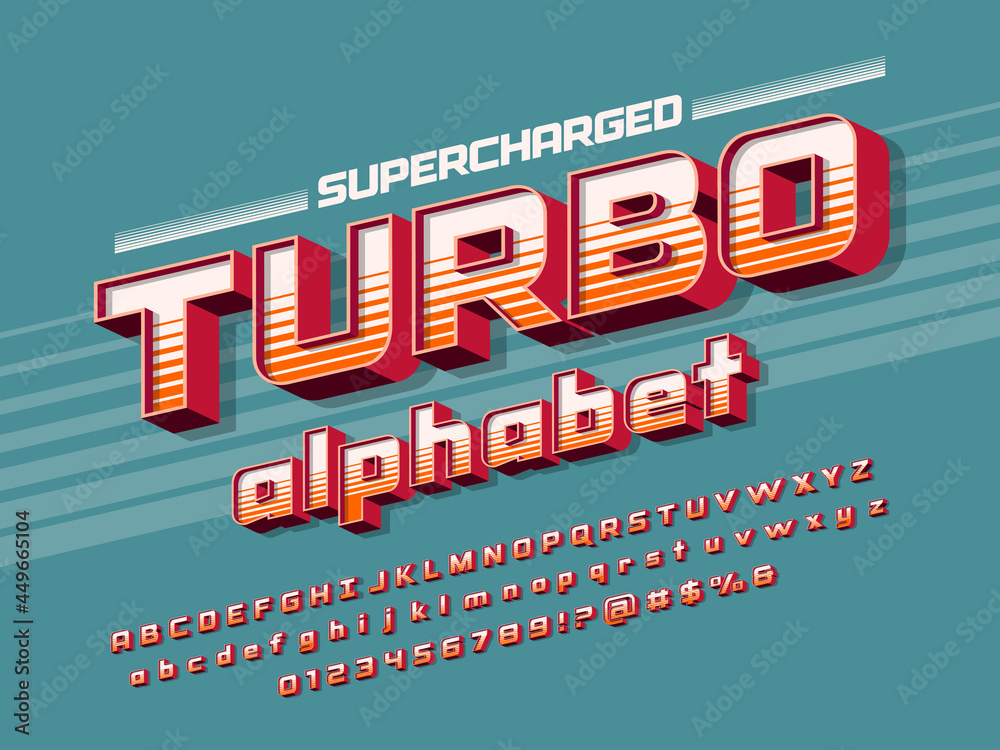 Vetor de vintage sport racing styled alphabet design with uppercase ...