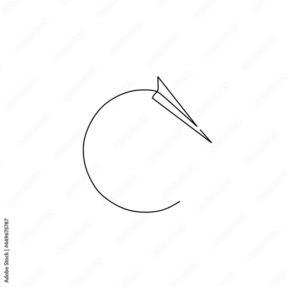 Continuous line drawing of paper plane, object one line, single line ...