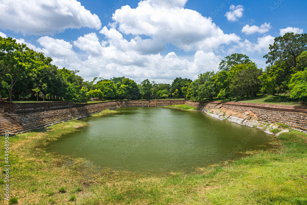 Anuradhapura, Sri Lanka. The Elephant Pond, Eth Pokuna in the ancient ...