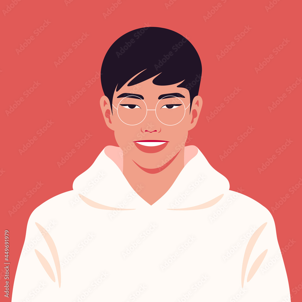 An Asian guy’s face. An avatar of a young businessman. A happy student ...