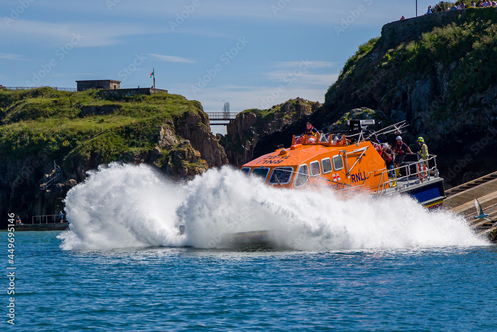 Poster TENBY, WALES - JUNE 15 2021: The RNLI Tamar class offshore ...