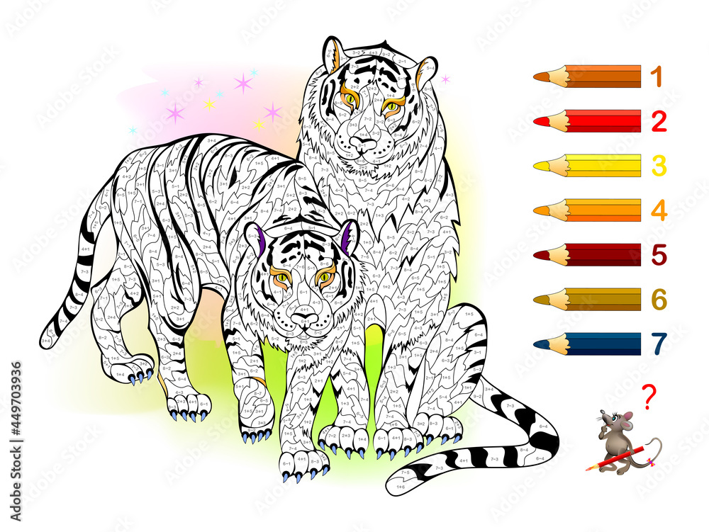 Math education for little children. Coloring book. Mathematical ...