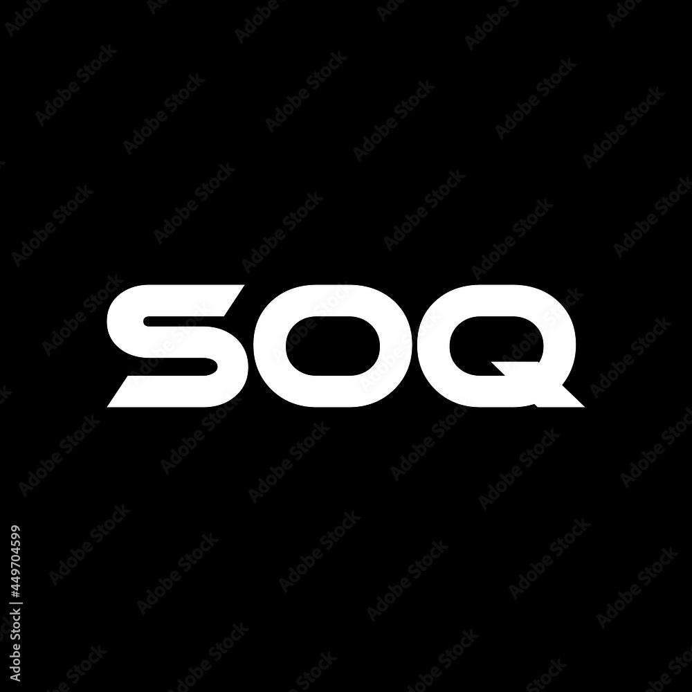 SOQ letter logo design with black background in illustrator, vector ...