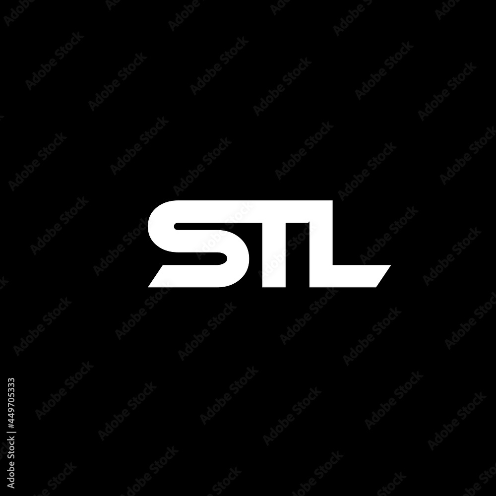 Vecteur Stock STL letter logo design with black background in ...
