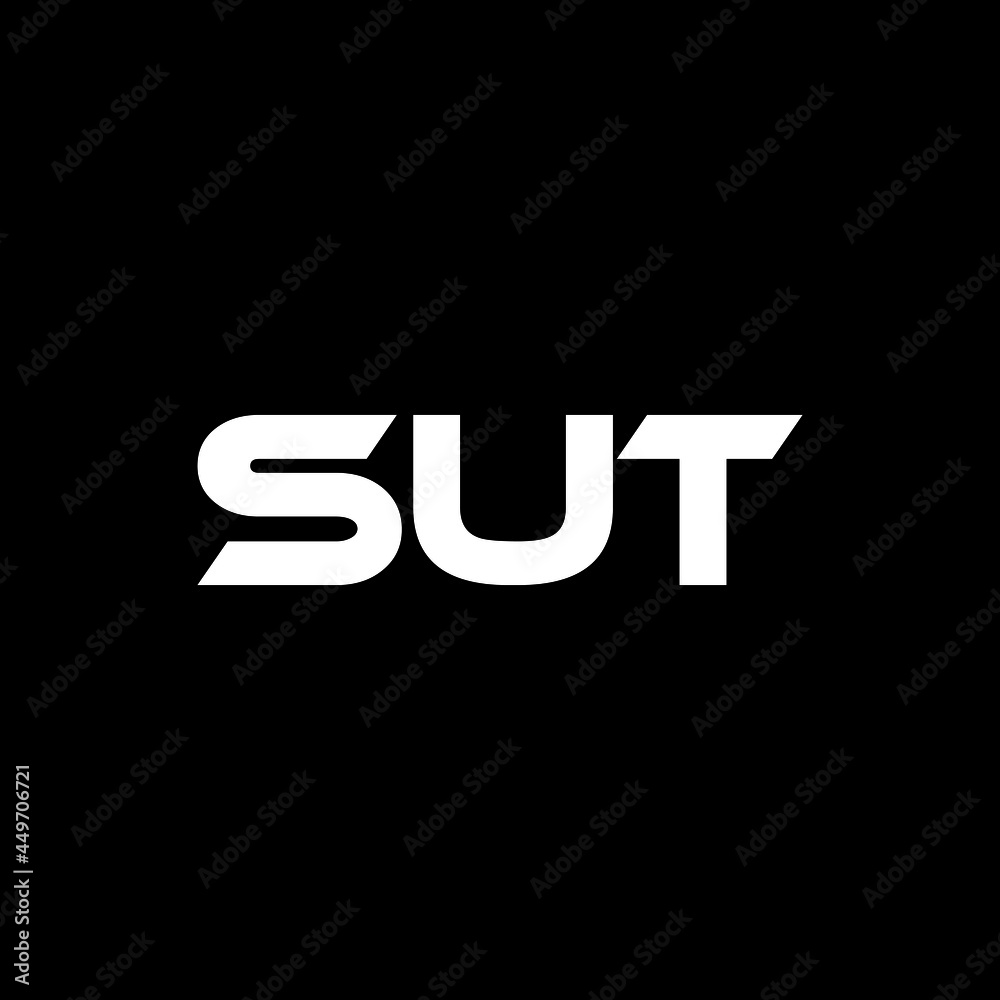 SUT letter logo design with black background in illustrator, vector ...