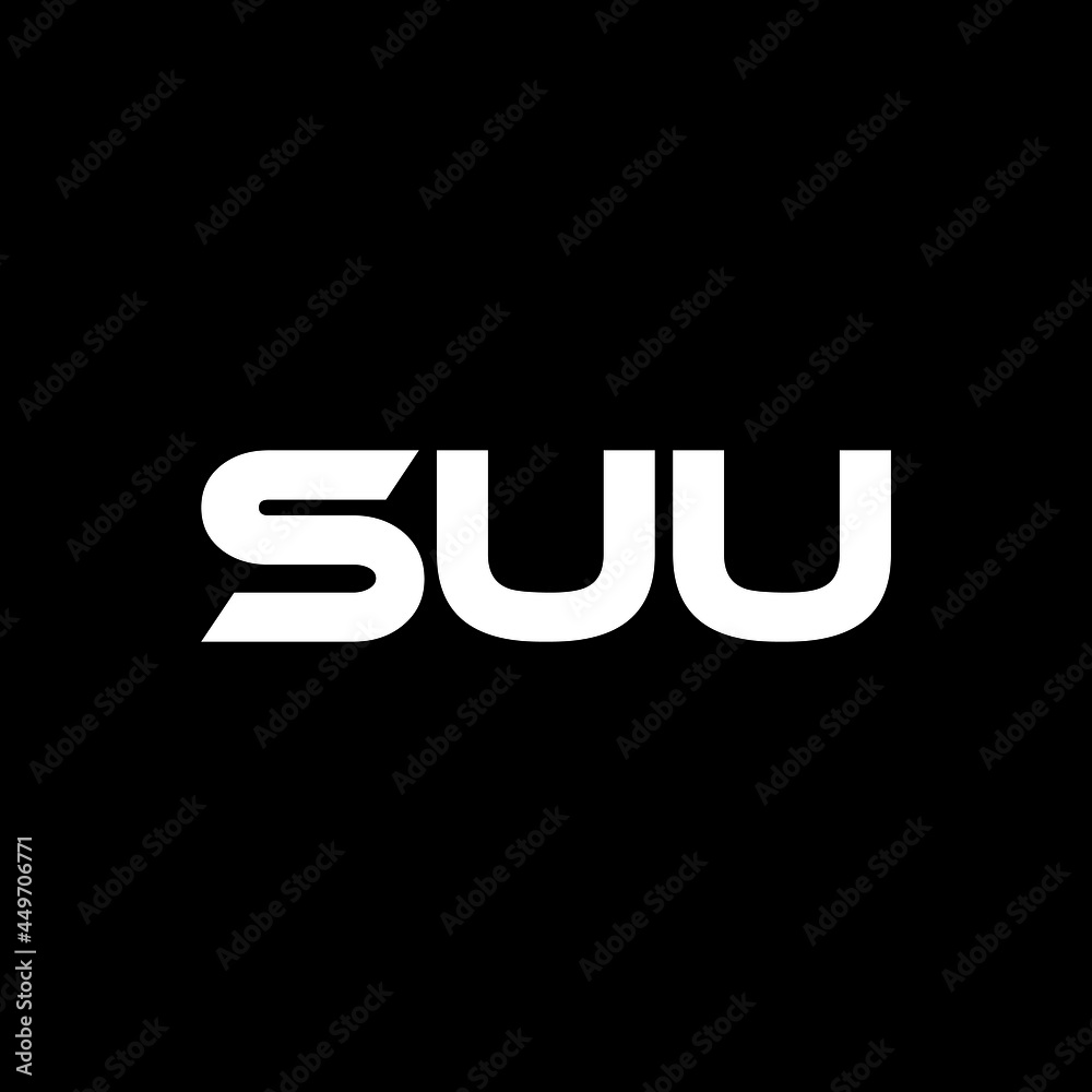 SUU letter logo design with black background in illustrator, vector ...