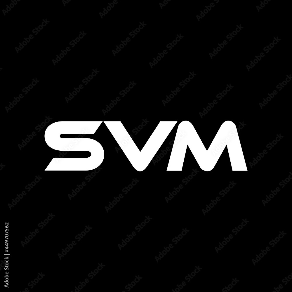 SVM letter logo design with black background in illustrator, vector ...