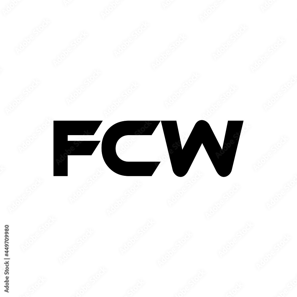 FCW letter logo design with white background in illustrator, vector ...