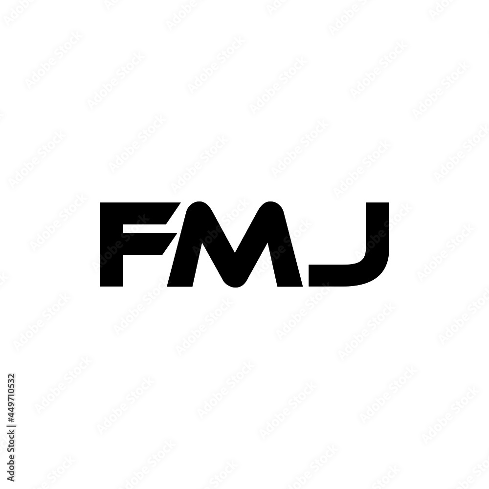 FMJ letter logo design with white background in illustrator, vector ...