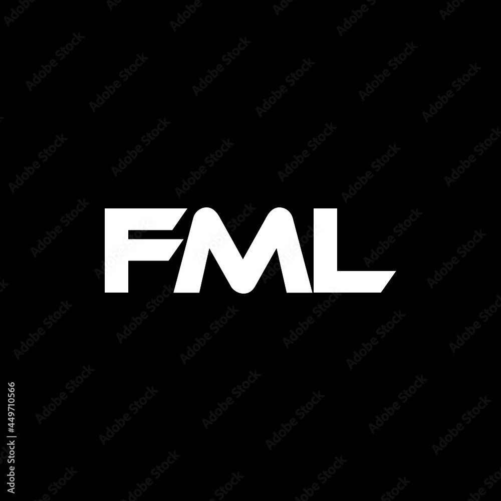 FML letter logo design with black background in illustrator, vector ...