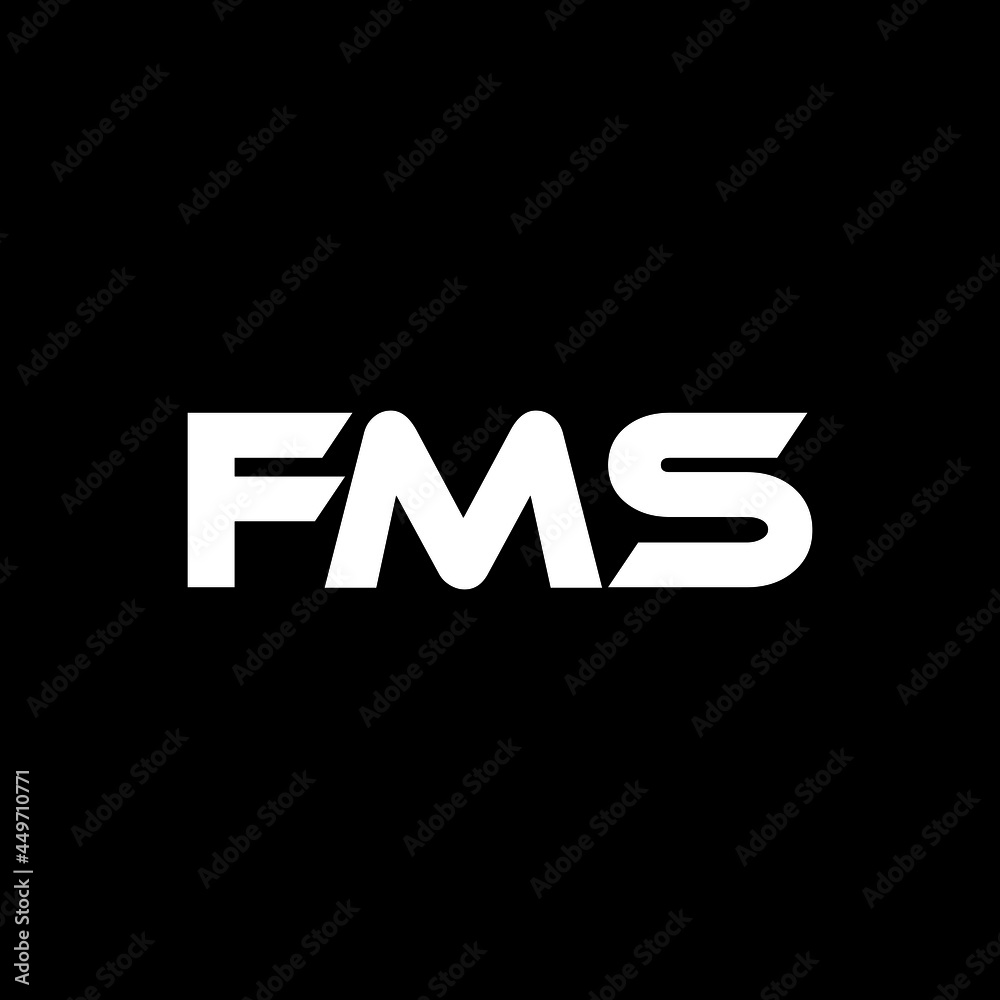FMS letter logo design with black background in illustrator, vector ...
