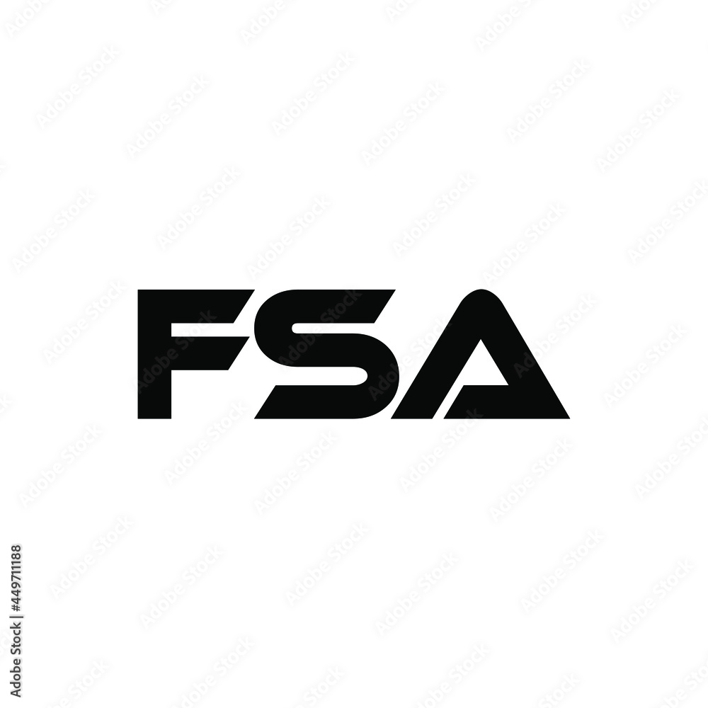 FSA letter logo design with white background in illustrator, vector ...