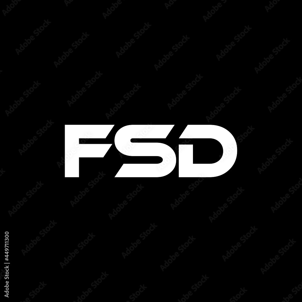 FSD letter logo design with black background in illustrator, vector ...