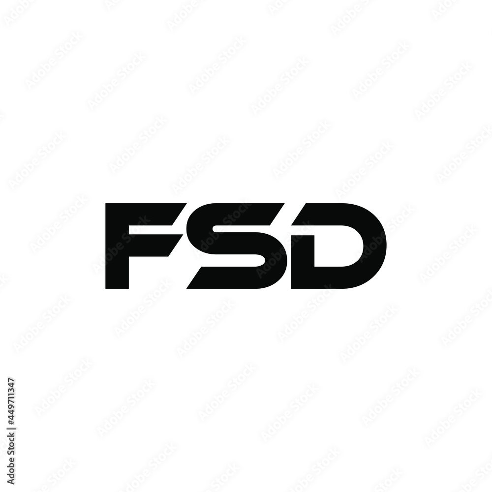 Vettoriale Stock FSD letter logo design with white background in ...