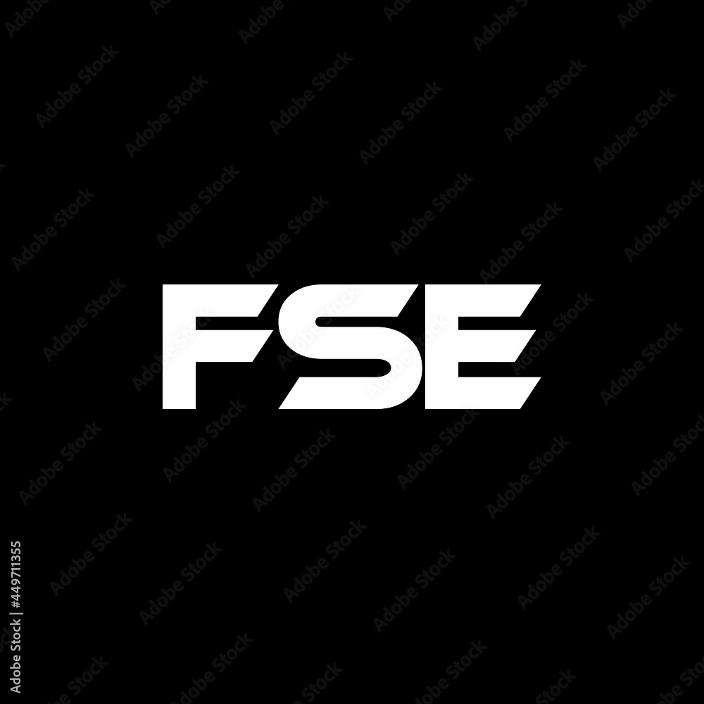 FSE letter logo design with black background in illustrator, vector ...
